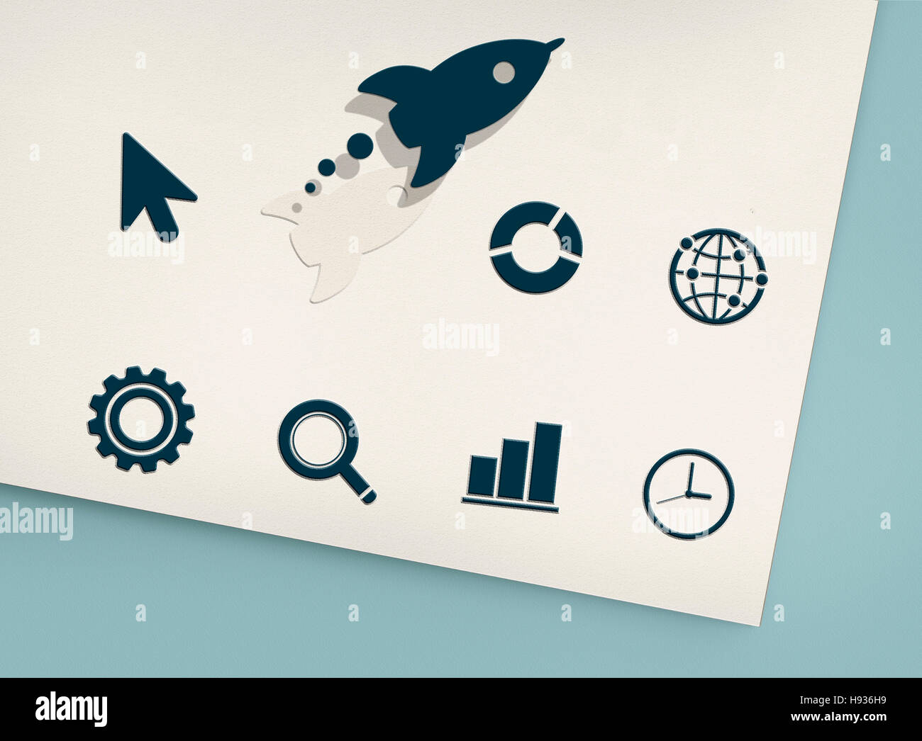 Innovation development Rocket Graphic Concept Stock Photo - Alamy
