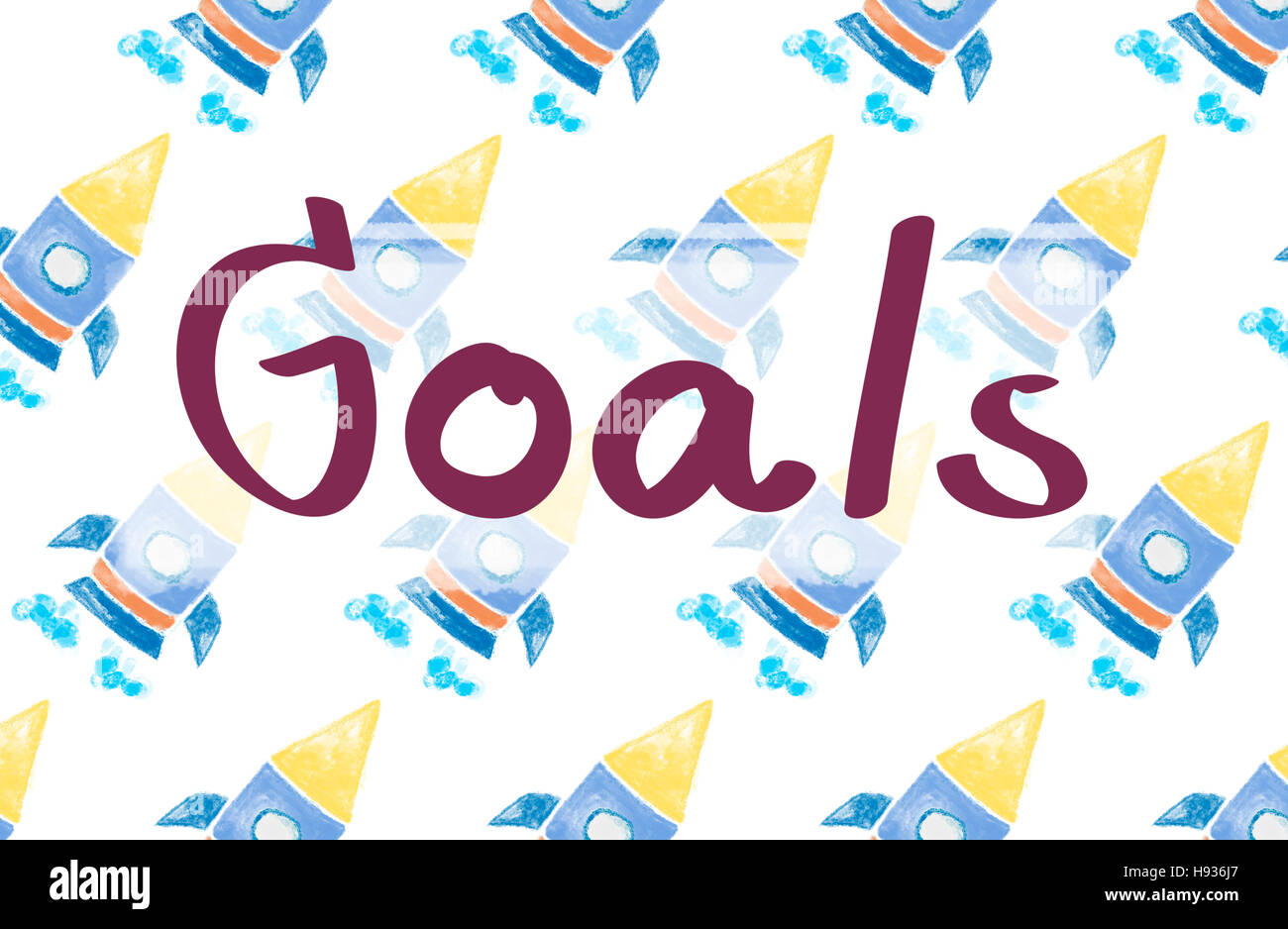 Business goals rocketship target concept hi-res stock photography and ...