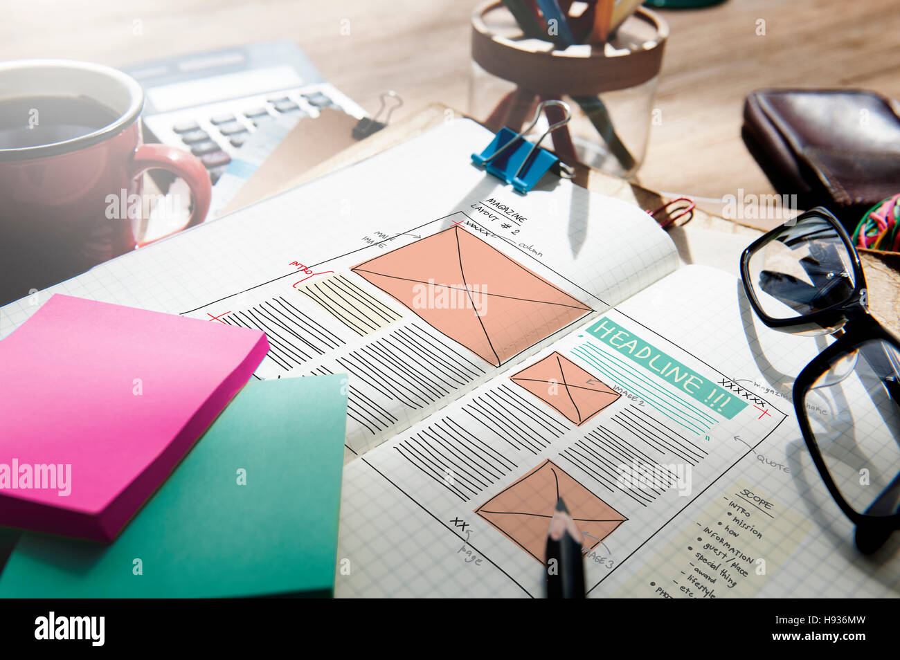 Design Magazine Creativity Layout Media Publication Concept Stock Photo ...