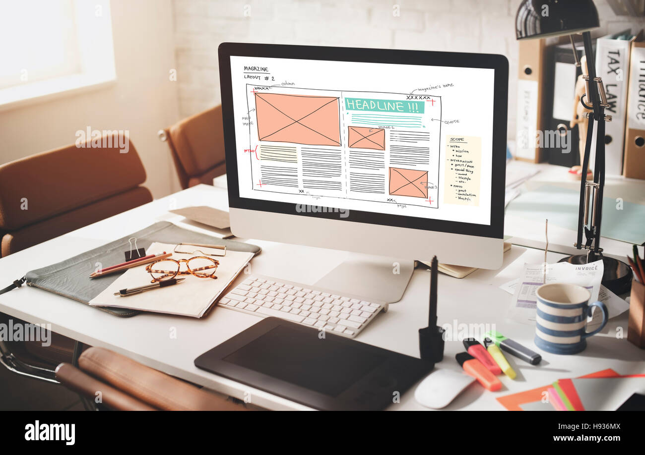 Design Magazine Creativity Layout Media Publication Concept Stock Photo ...