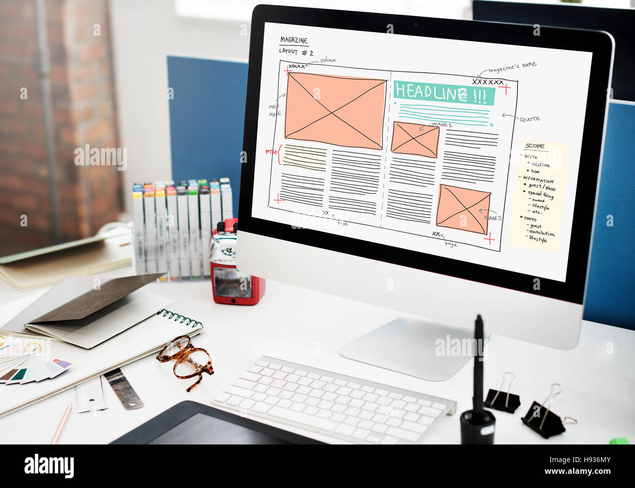 Magazine layout design hi-res stock photography and images - Alamy