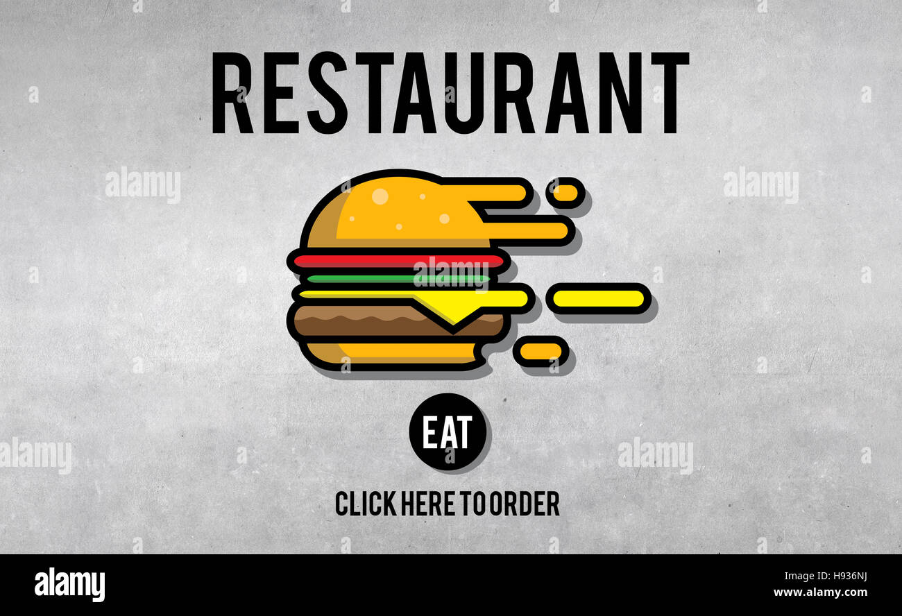 Menu Restaurant Order Now Online Burger Fast Food Concept Stock Photo ...