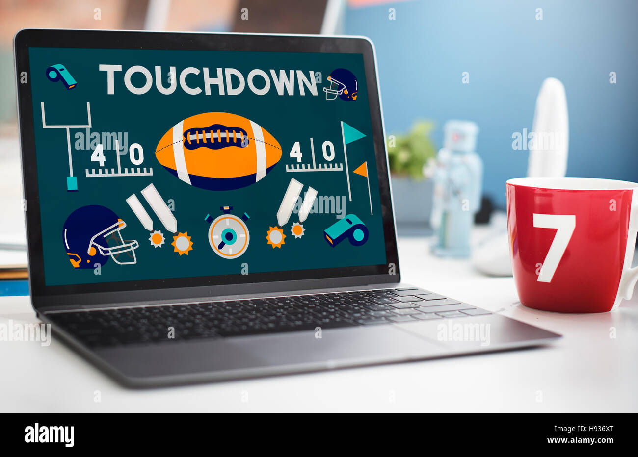 Touchdown American Football Rugby Game Concept Stock Photo - Alamy