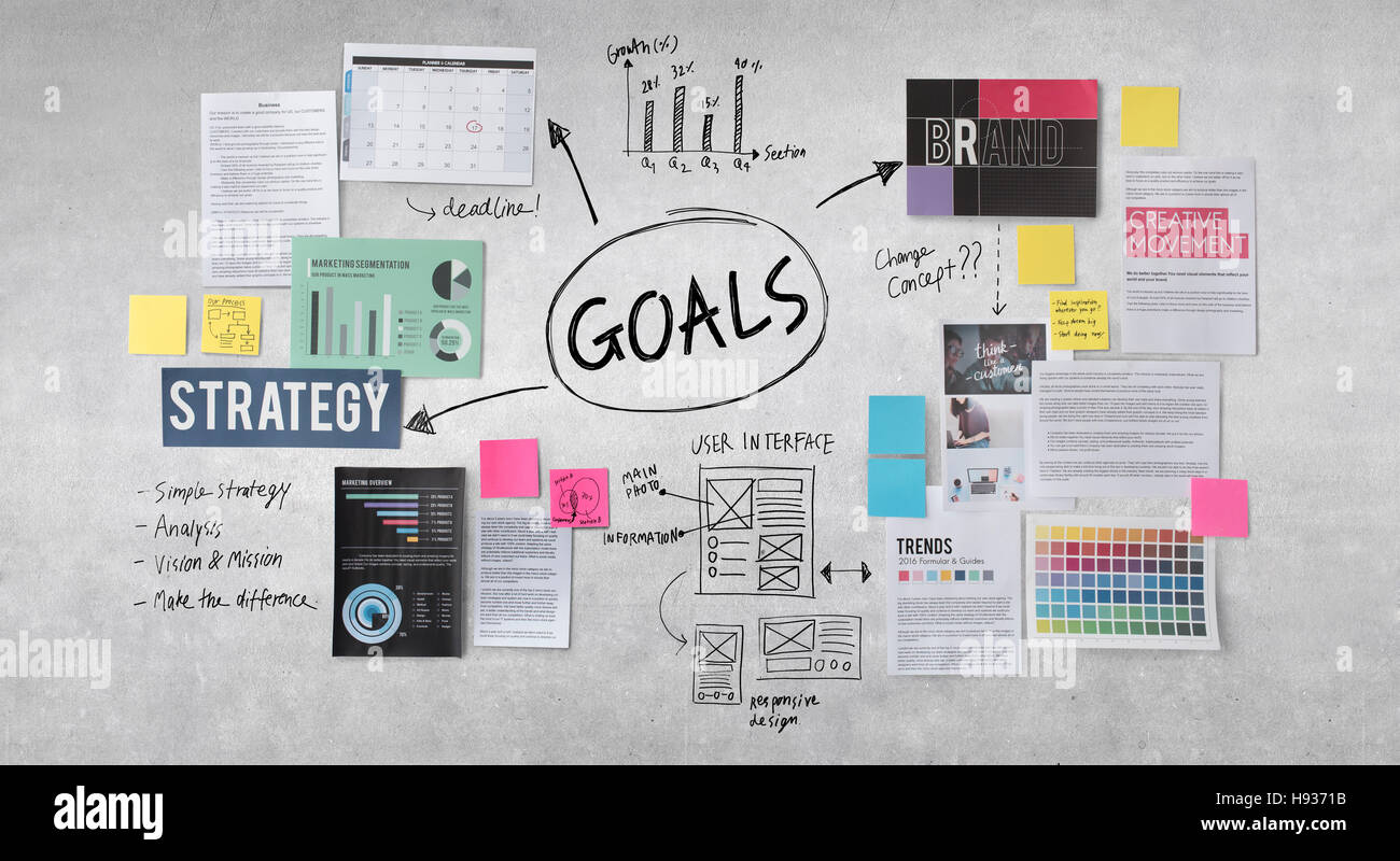 Goals Aim Inspiration Mission Target Vision Concept Stock Photo - Alamy