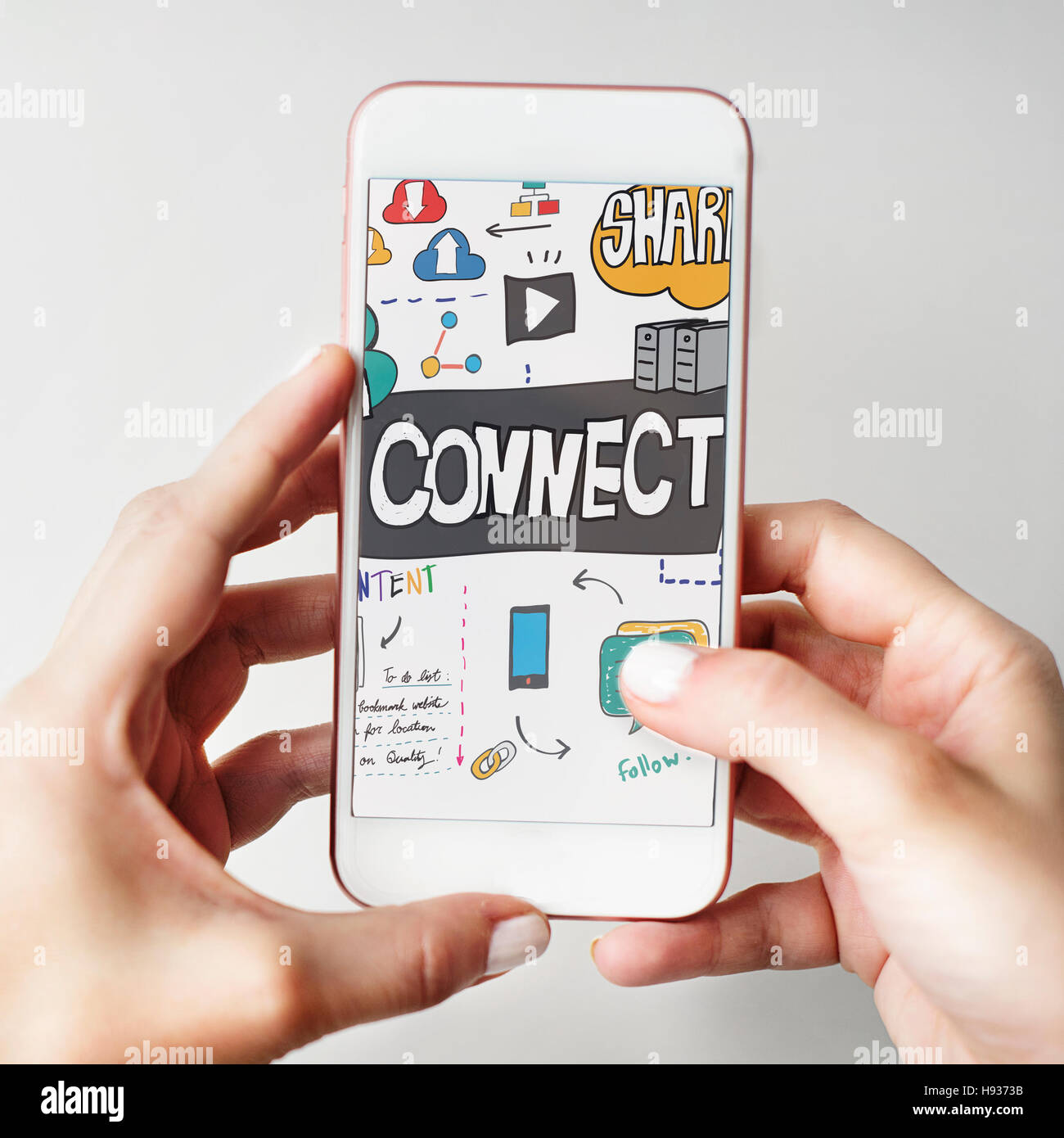 Connect Social Media Social Networking Online Concept Stock Photo - Alamy