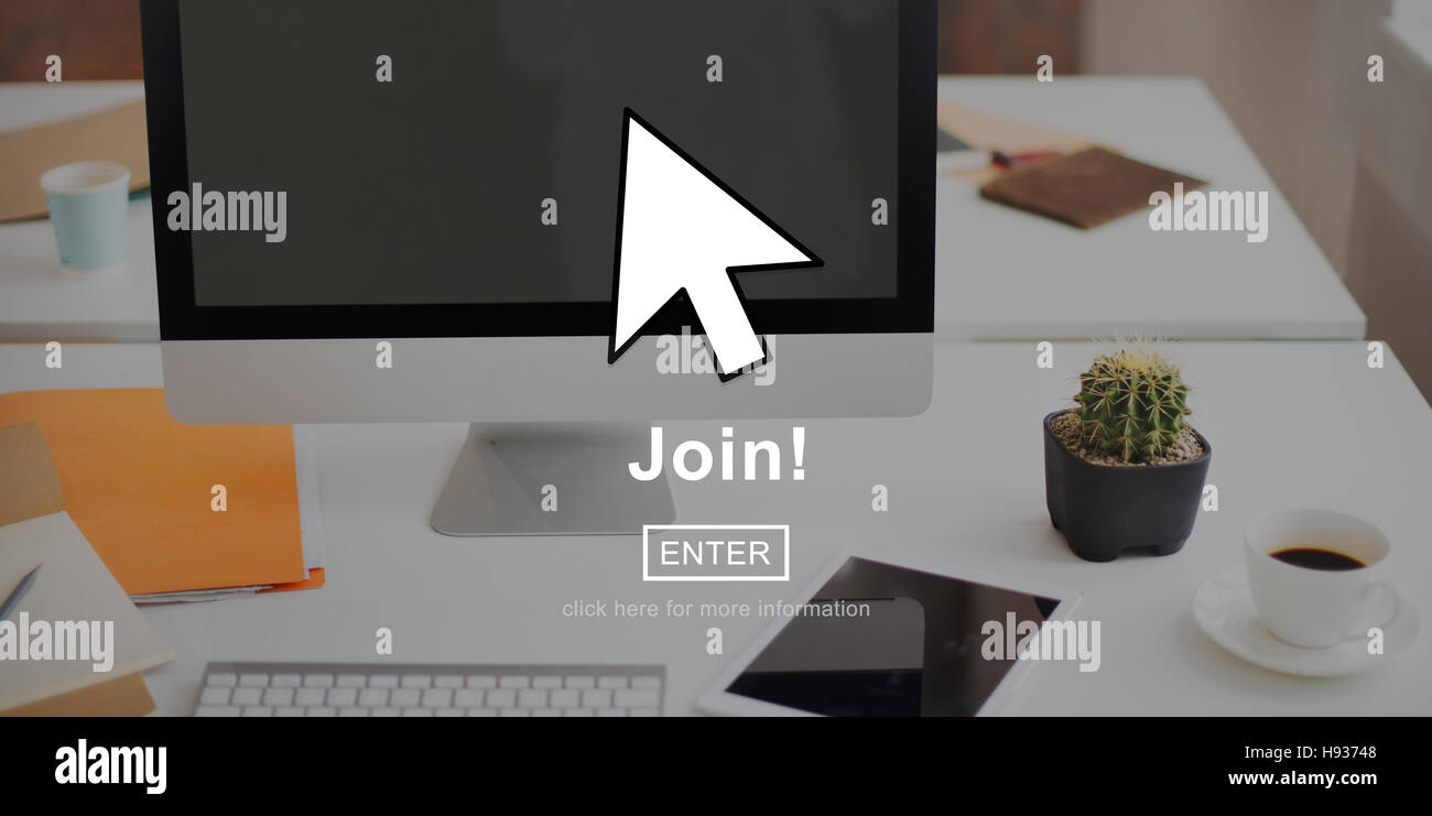 Join Sign Up Register Account Concept Stock Photo - Alamy