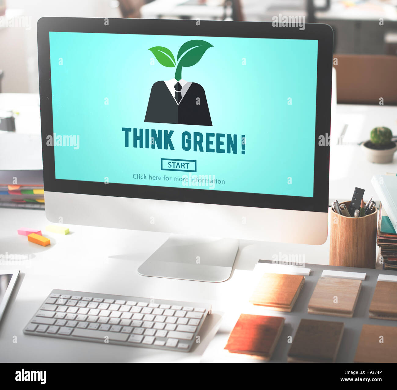 Think Green Ecology Environmental Conservation Concept Stock Photo - Alamy
