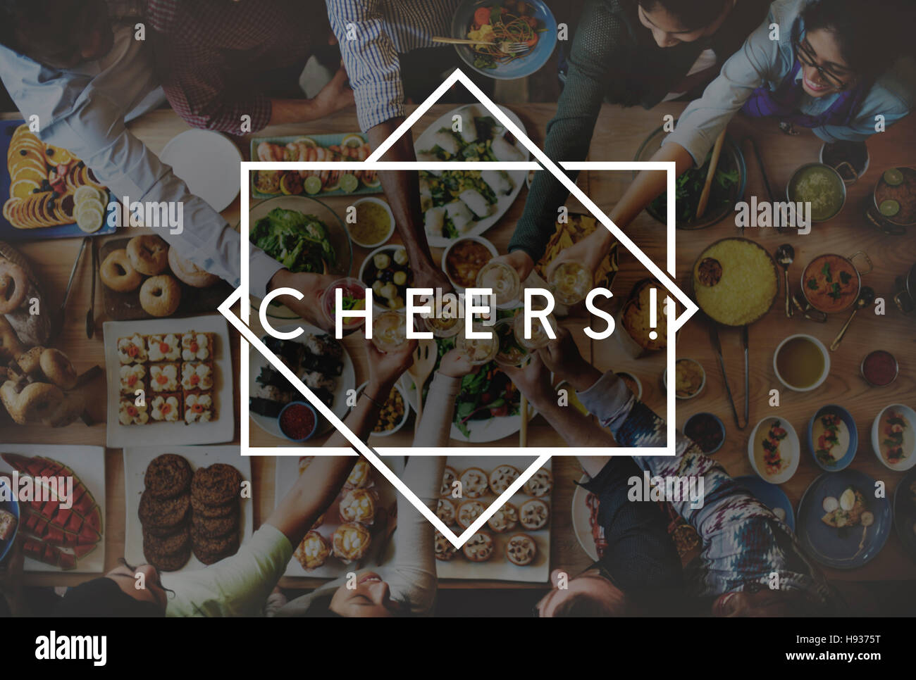 Cheers Toast Celebration Event Happiness Anniversary Concept Stock ...