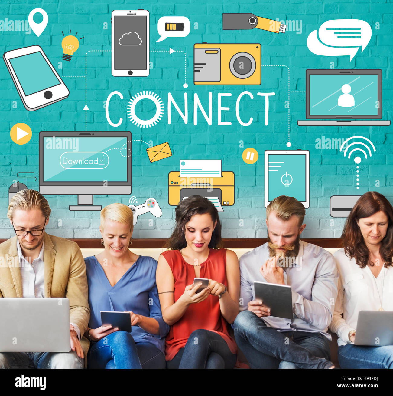 Connect Connection Devices Technology Communicztion Concept Stock Photo ...