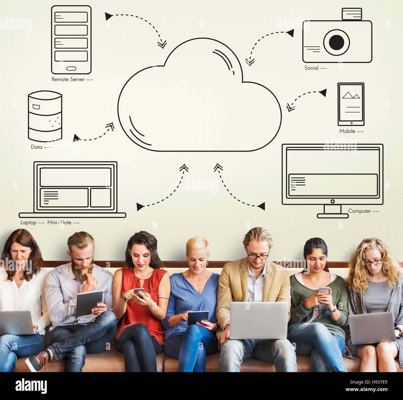 Cloud Transfer Data Connection Network Concept Stock Photo - Alamy