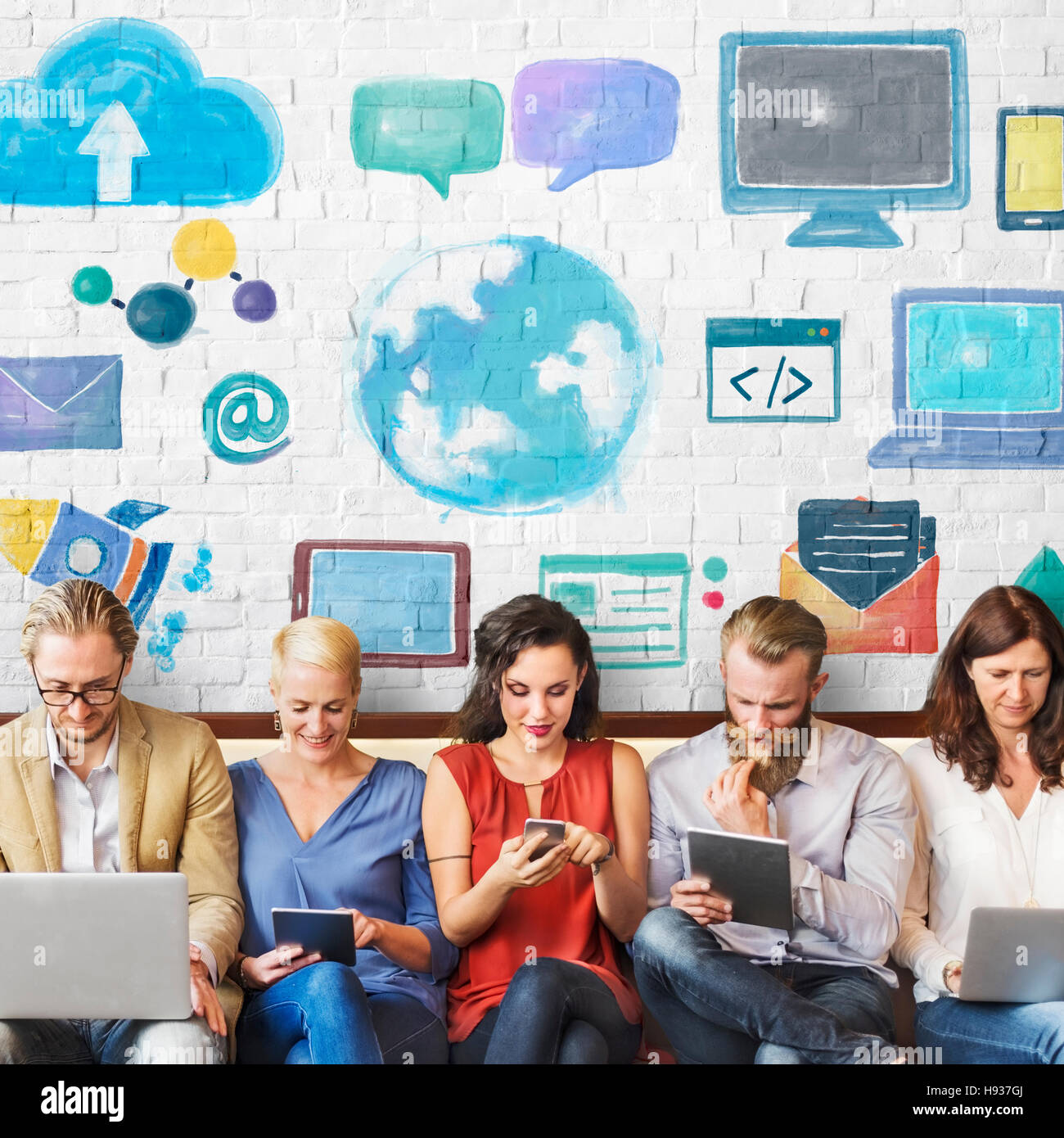 Global Communication Social Media Networking Concept Stock Photo - Alamy