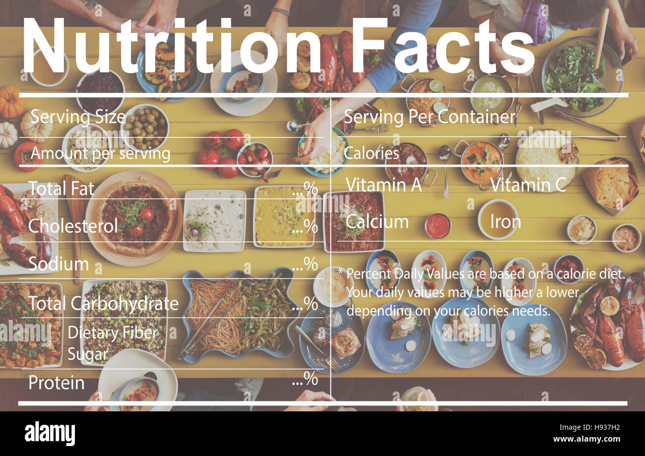 Nutrition Facts Medical Diet Nutritional Concept Stock Photo - Alamy