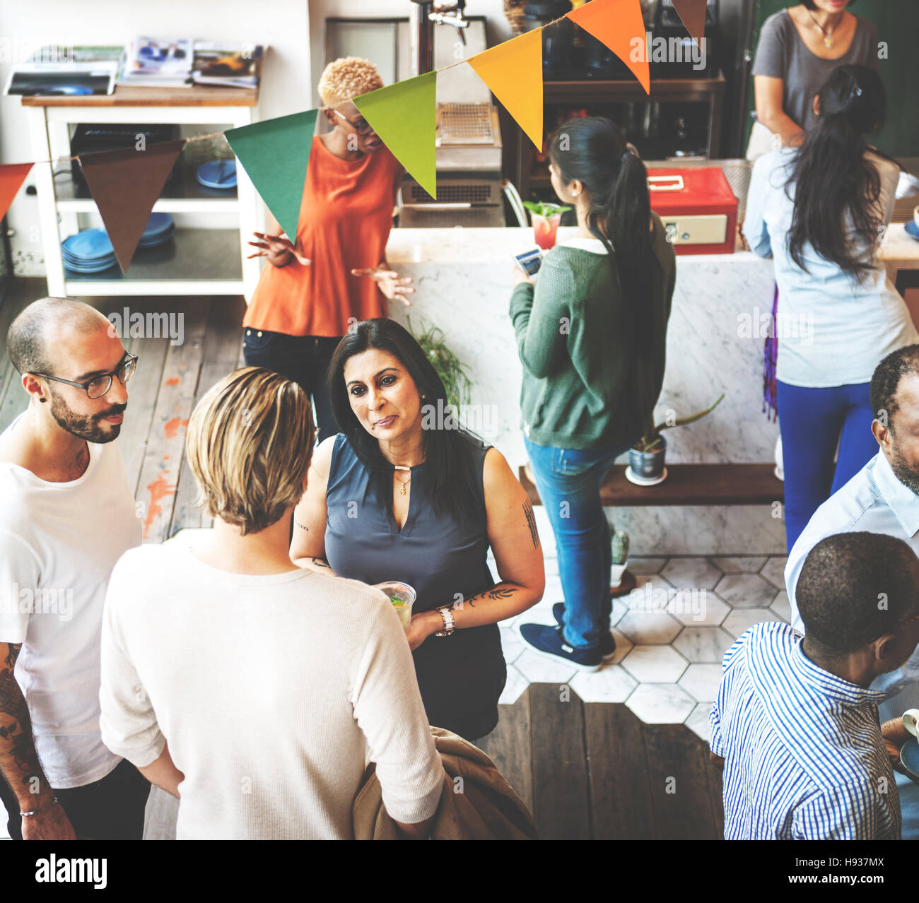 Party Restaurant Colleagues Collaboration Team Concept Stock Photo - Alamy