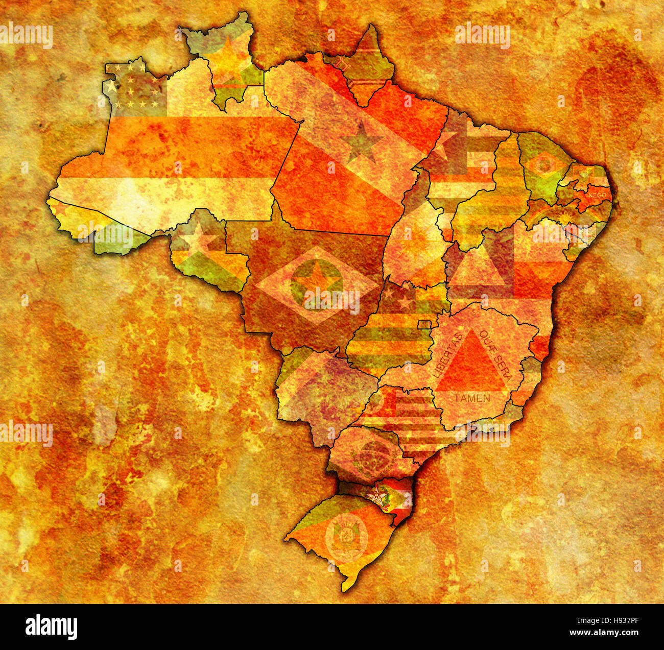 santa catarina state on admistration map of brazil with flags Stock ...