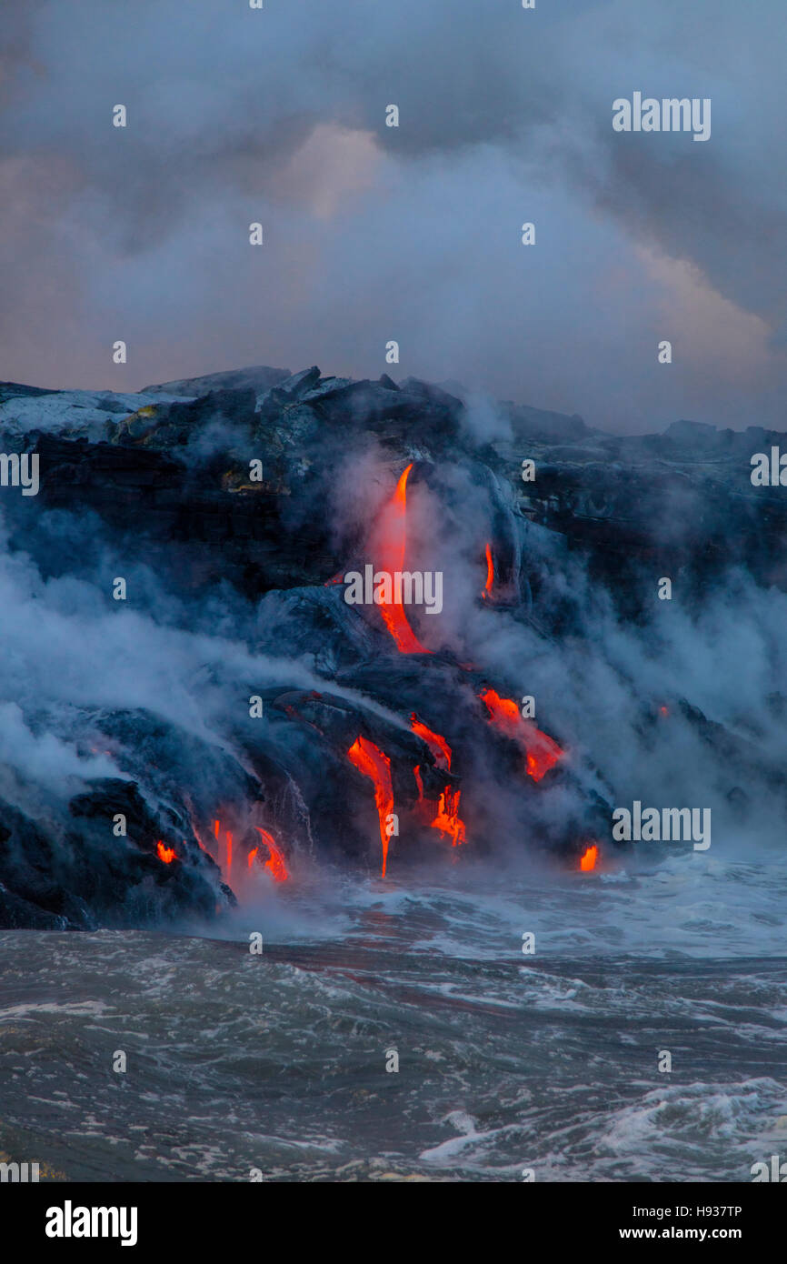Lava Boat Tour, Kilauea Volcano, HVNP. Island of Hawaii, Hawaii Stock ...