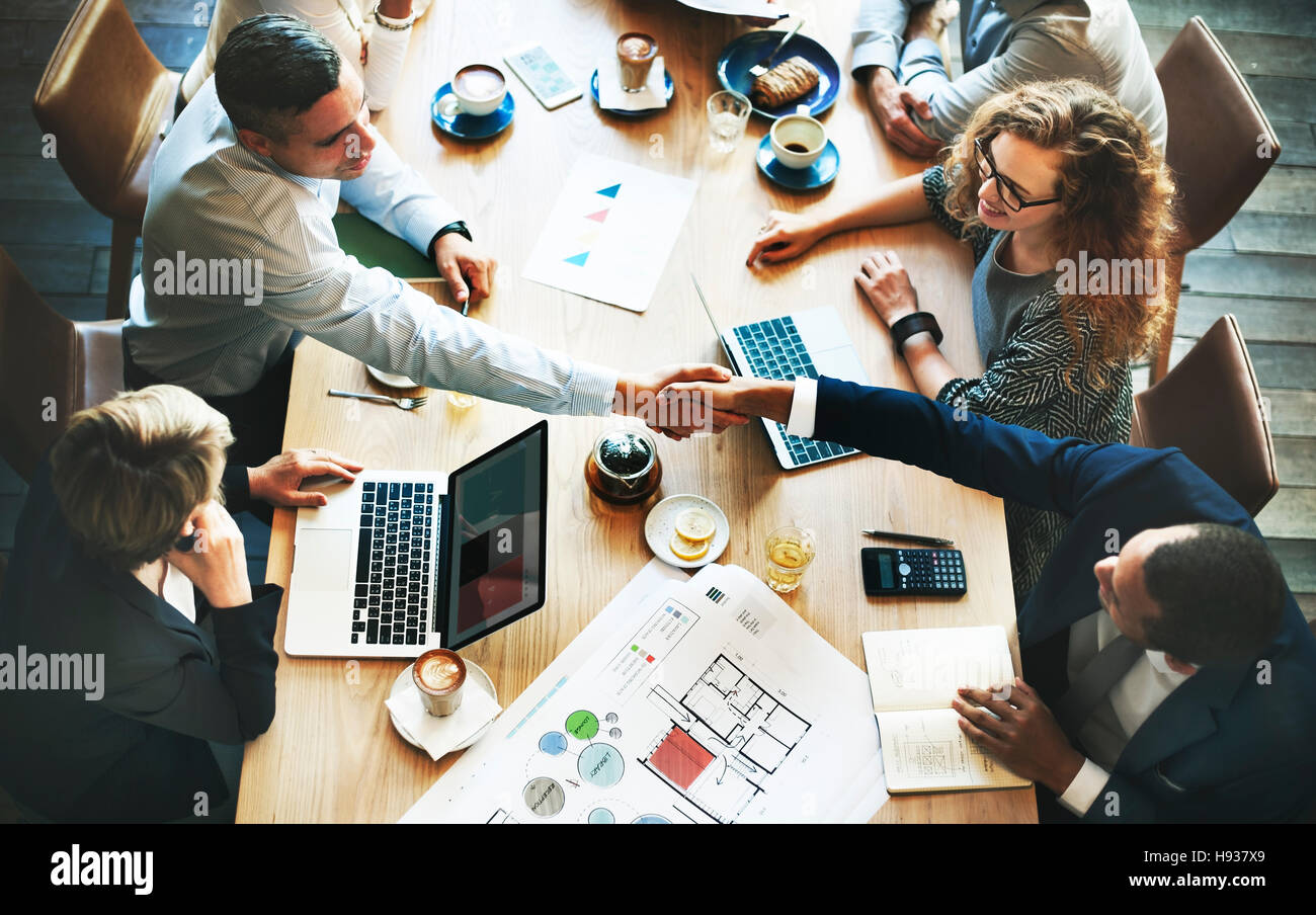 Business People Meeting Discussion Corporate Handshake Concept Stock ...