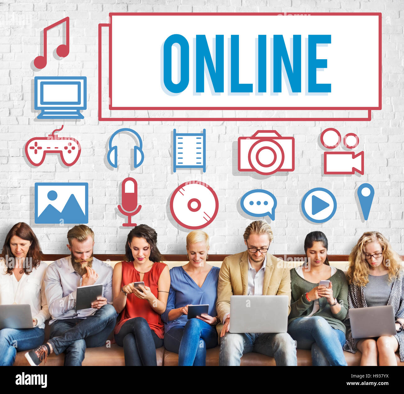 Online Connection Social Networking Internet Technology Concept Stock ...