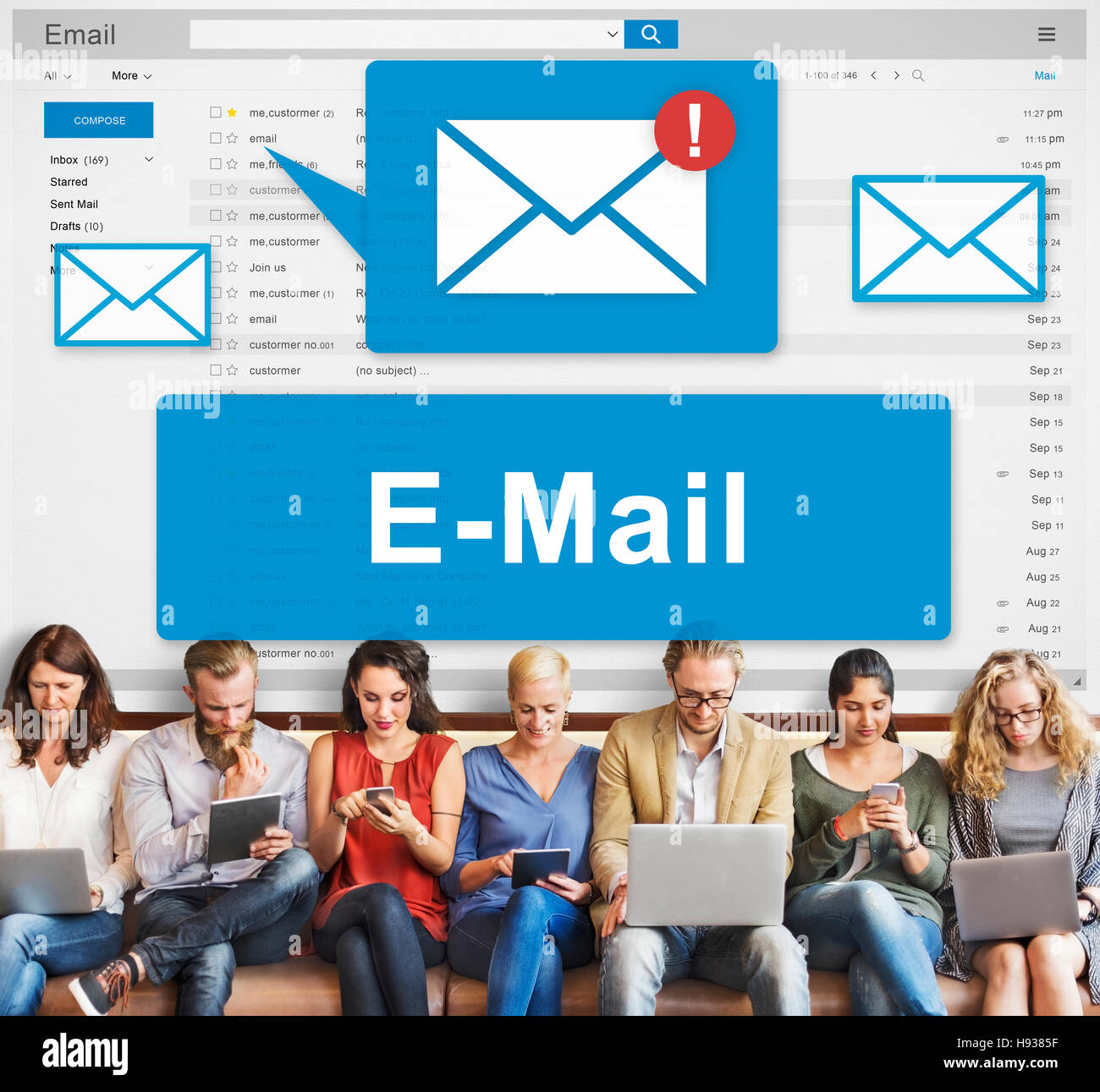 Email Inbox Electronic Communication Graphics Concept Stock Photo - Alamy