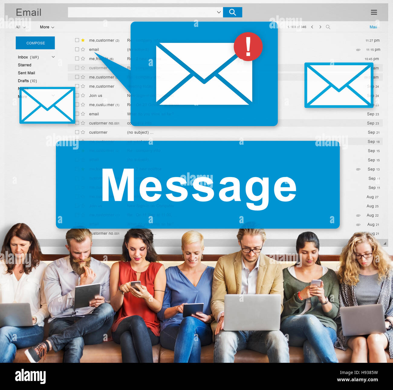 Message Email Information Letter Report Signal Concept Stock Photo - Alamy