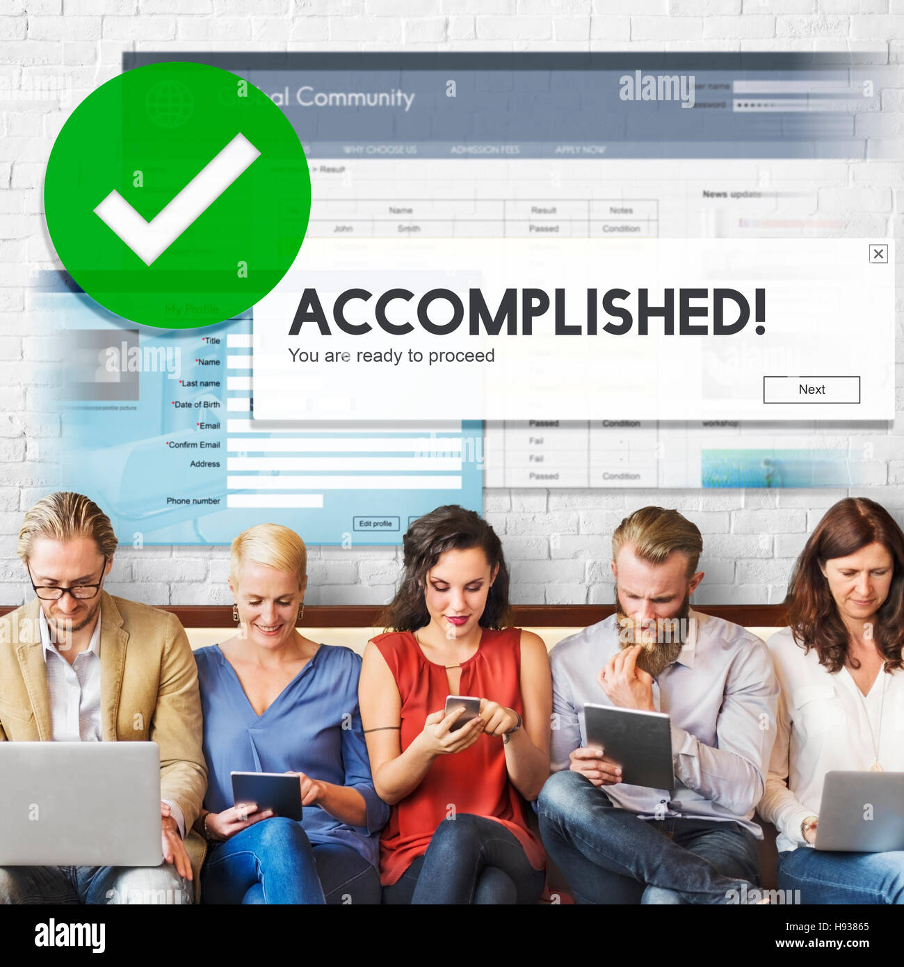 Accomplished Achieved Approve Completed Concept Stock Photo - Alamy