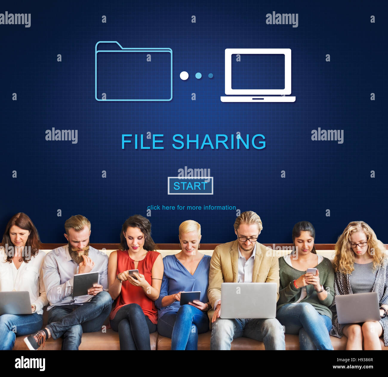 File Sharing Data Information Social Networking Concept Stock Photo - Alamy