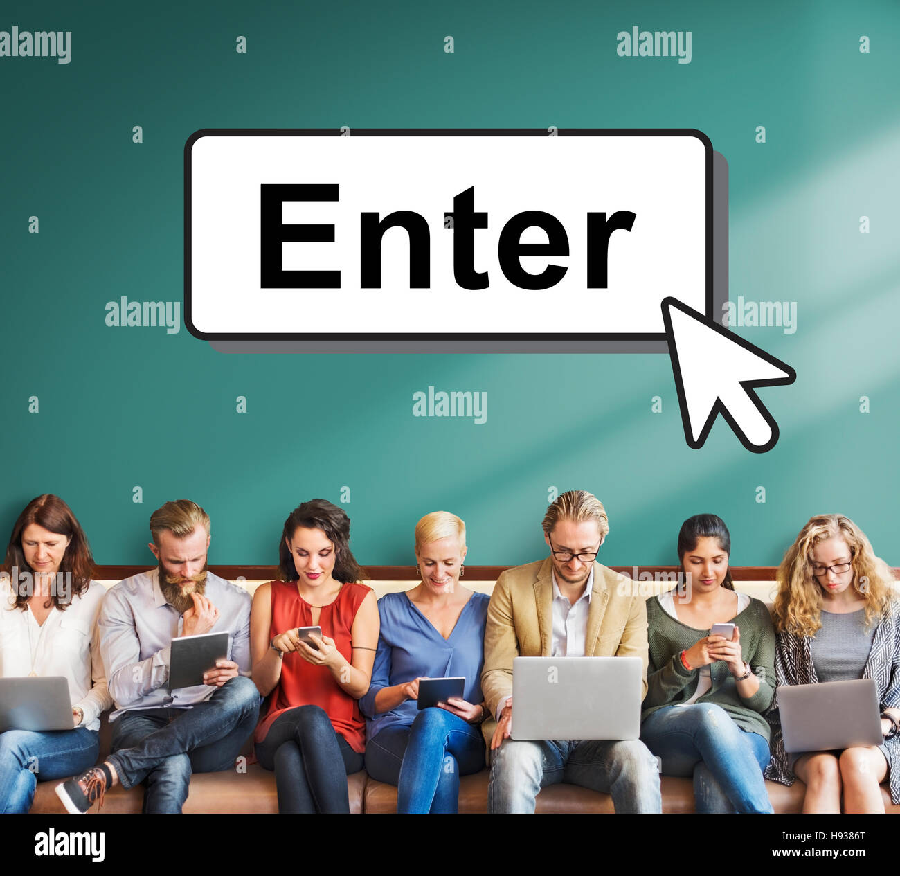 Enter Entering Entrance Entry Icon Information Concept Stock Photo - Alamy