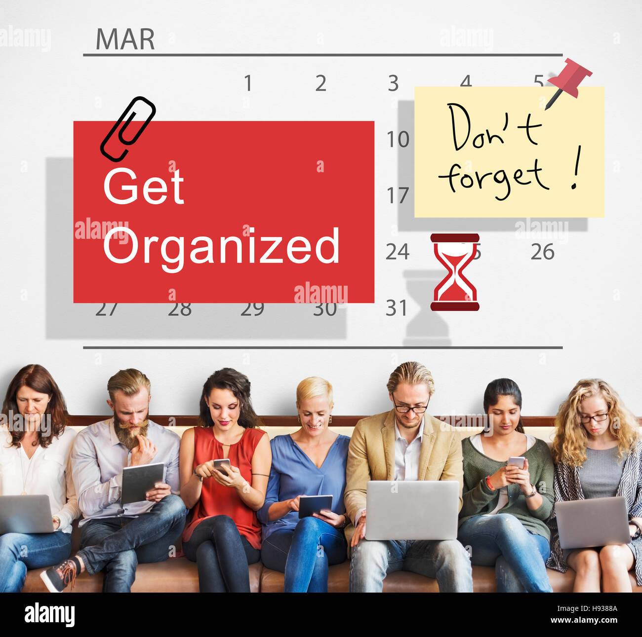 Get Organized Planner Calendar Management Concept Stock Photo - Alamy