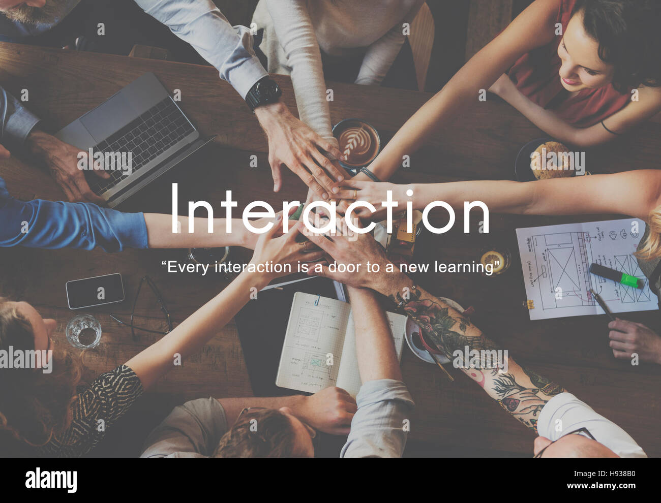 Interaction Communicating Colleagues Connection Concept Stock Photo - Alamy