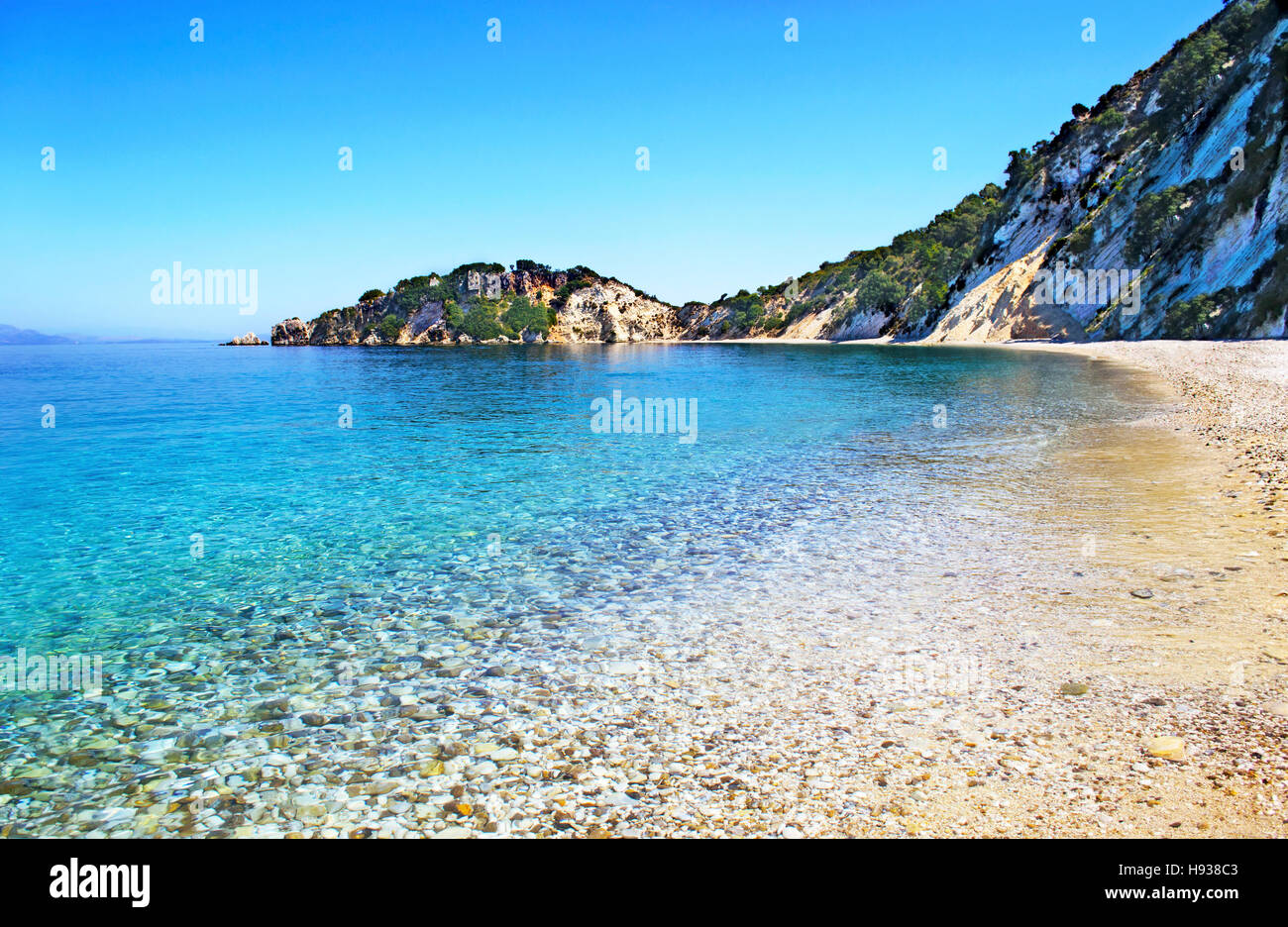 landscape of Gidaki beach Ithaca Greece Stock Photo - Alamy