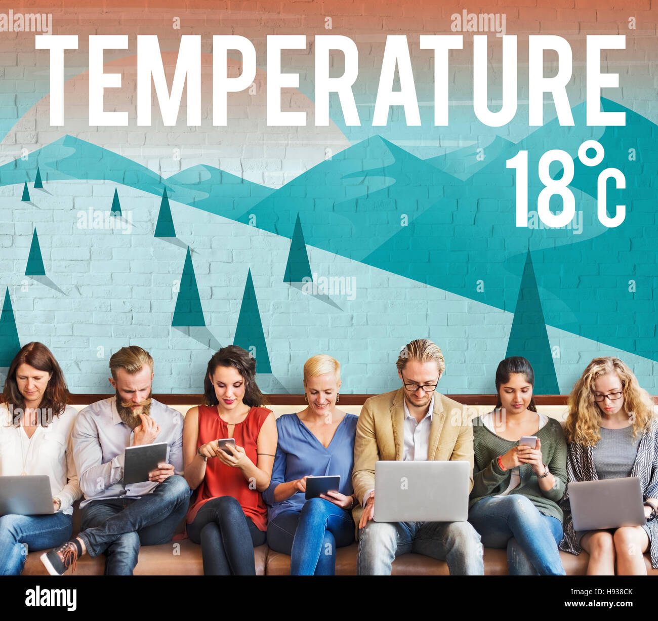 Weather Update Temperature Forecast News Meteorology Concept Stock ...