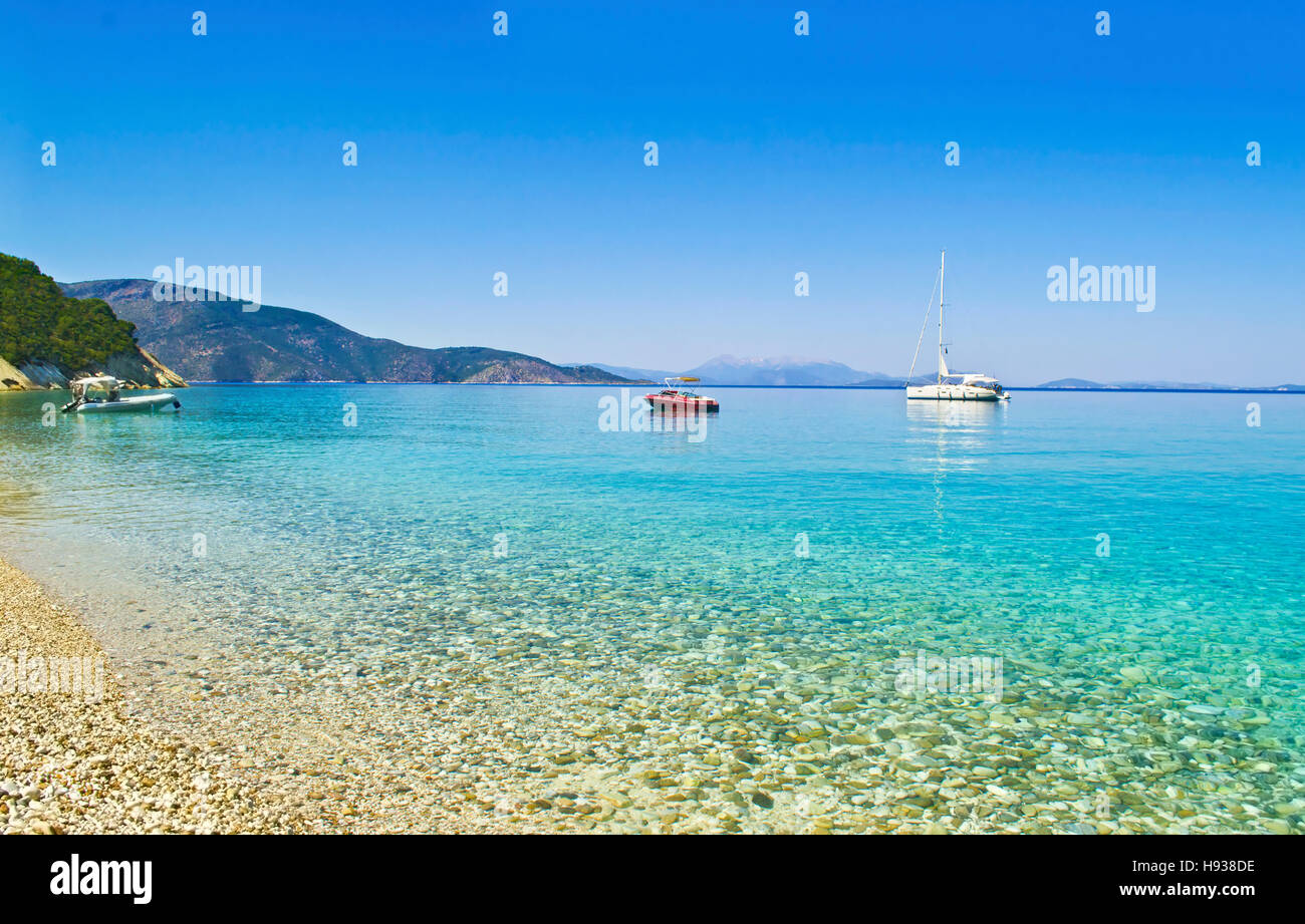 landscape of Gidaki beach Ithaca Greece Stock Photo - Alamy