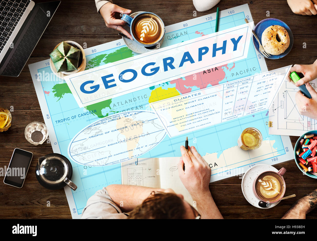 Geography Map World Climate Details Concept Stock Photo - Alamy