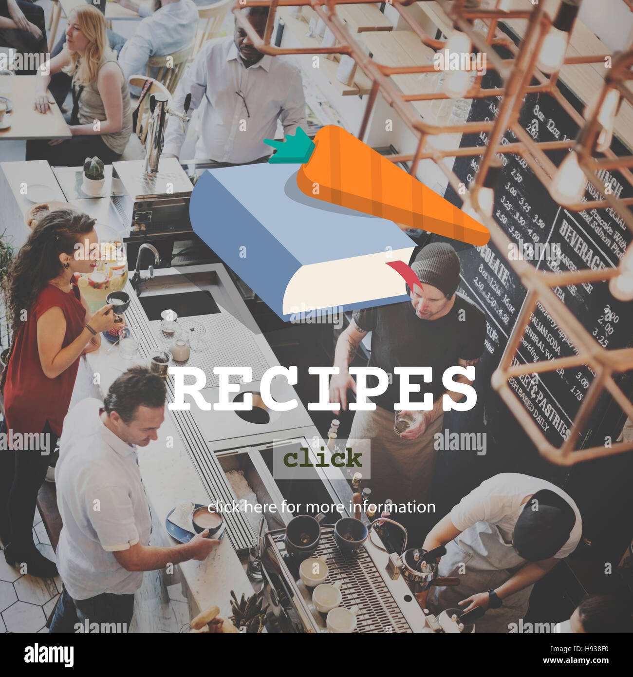 Recipes Food Menu Cafe Restaurant Concept Stock Photo - Alamy