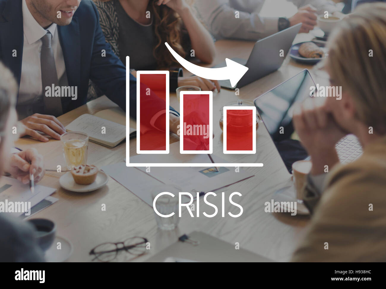 Recession Decrease Business Barchart Concept Stock Photo - Alamy