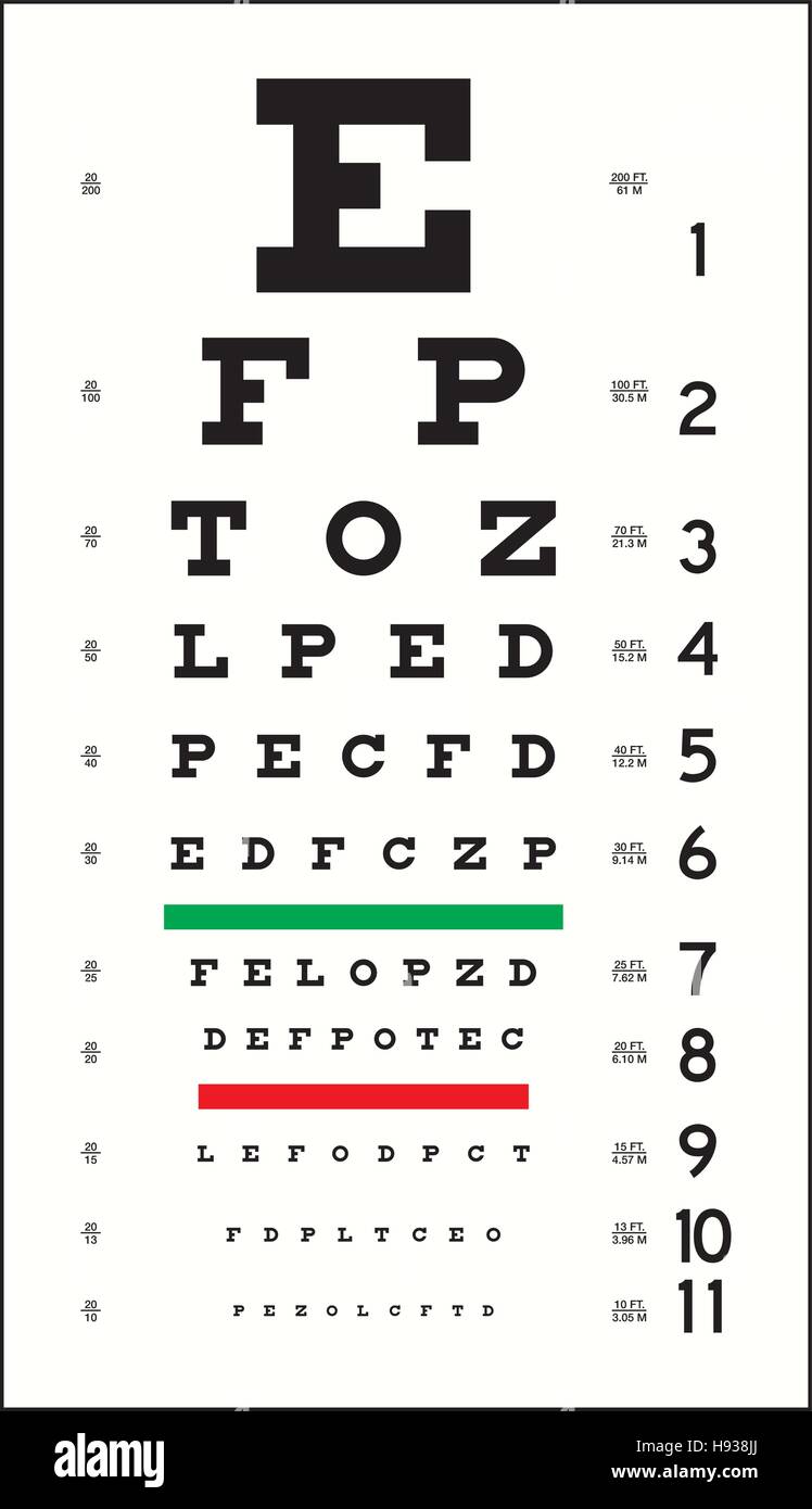 Sight chart spectacles Stock Vector Images - Alamy