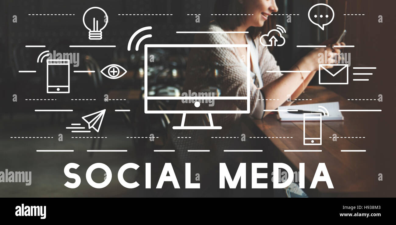 Social Media Devices Communication Connection Concept Stock Photo - Alamy