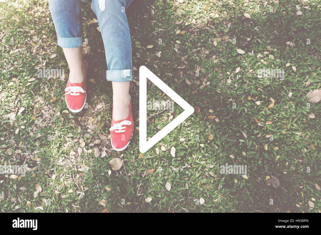 Play Button Icon Multimedia Start Beginning Playing Concept Stock Photo ...