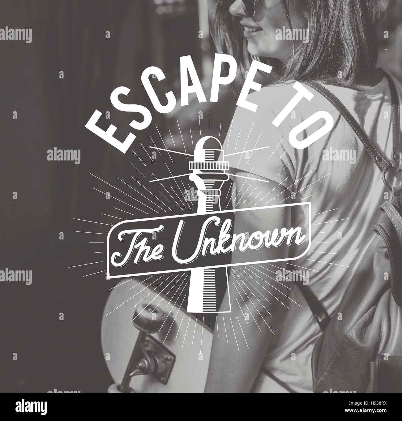 Escape To The Unknown Graphic Concept Stock Photo - Alamy