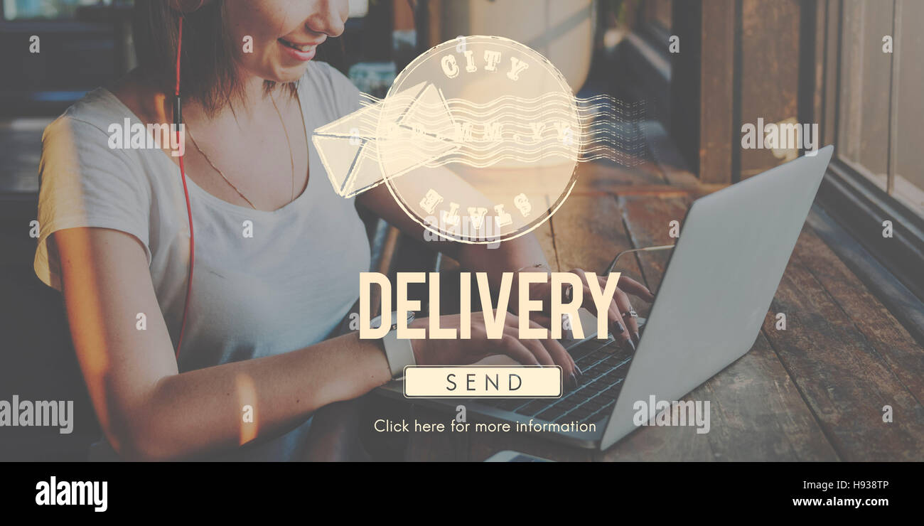 Postal Post Delivery Stamp Graphic Concept Stock Photo - Alamy