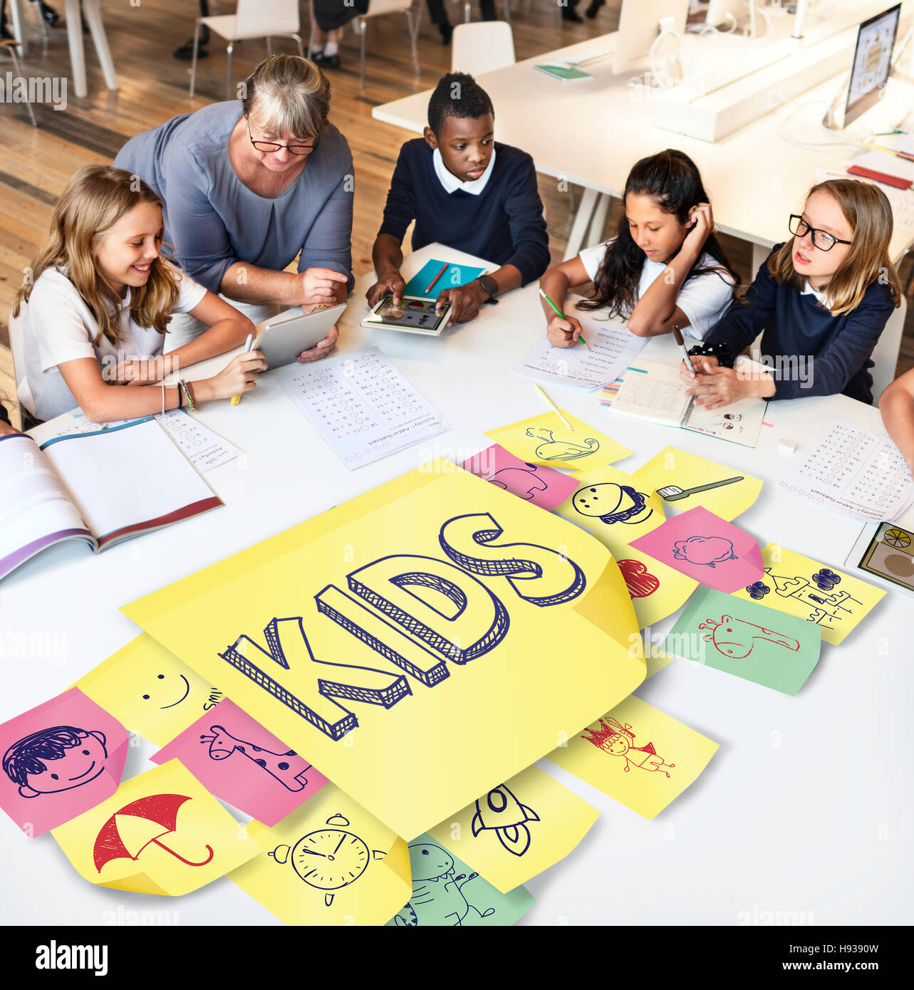 Children Playful Happiness Enjoyment Childhood Concept Stock Photo - Alamy
