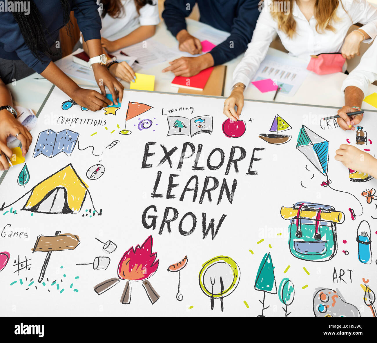 Summer Kids Camp Adventure Explore Concept Stock Photo - Alamy