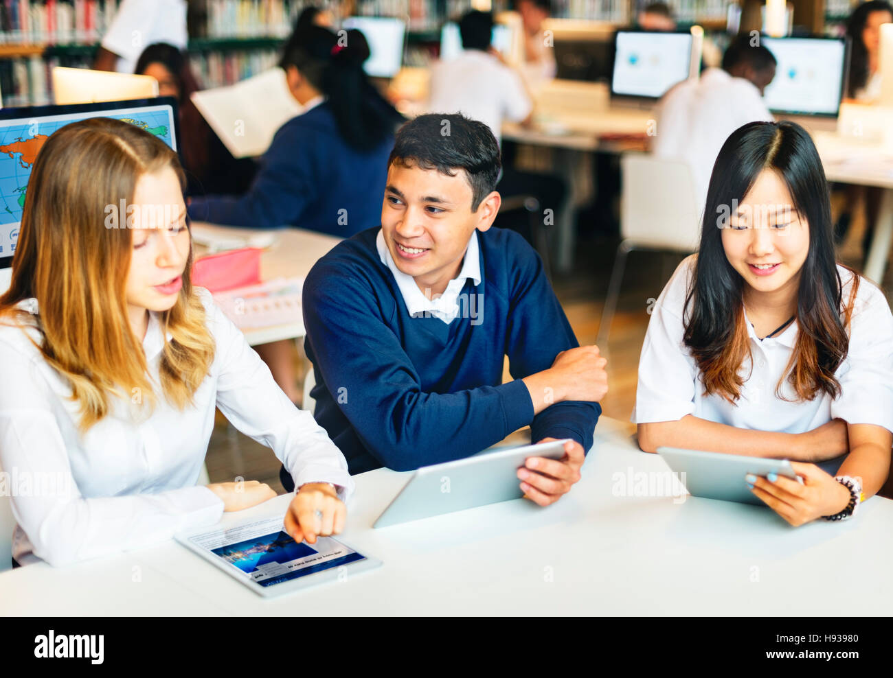 Technology Library Student Learning Concept Stock Photo - Alamy