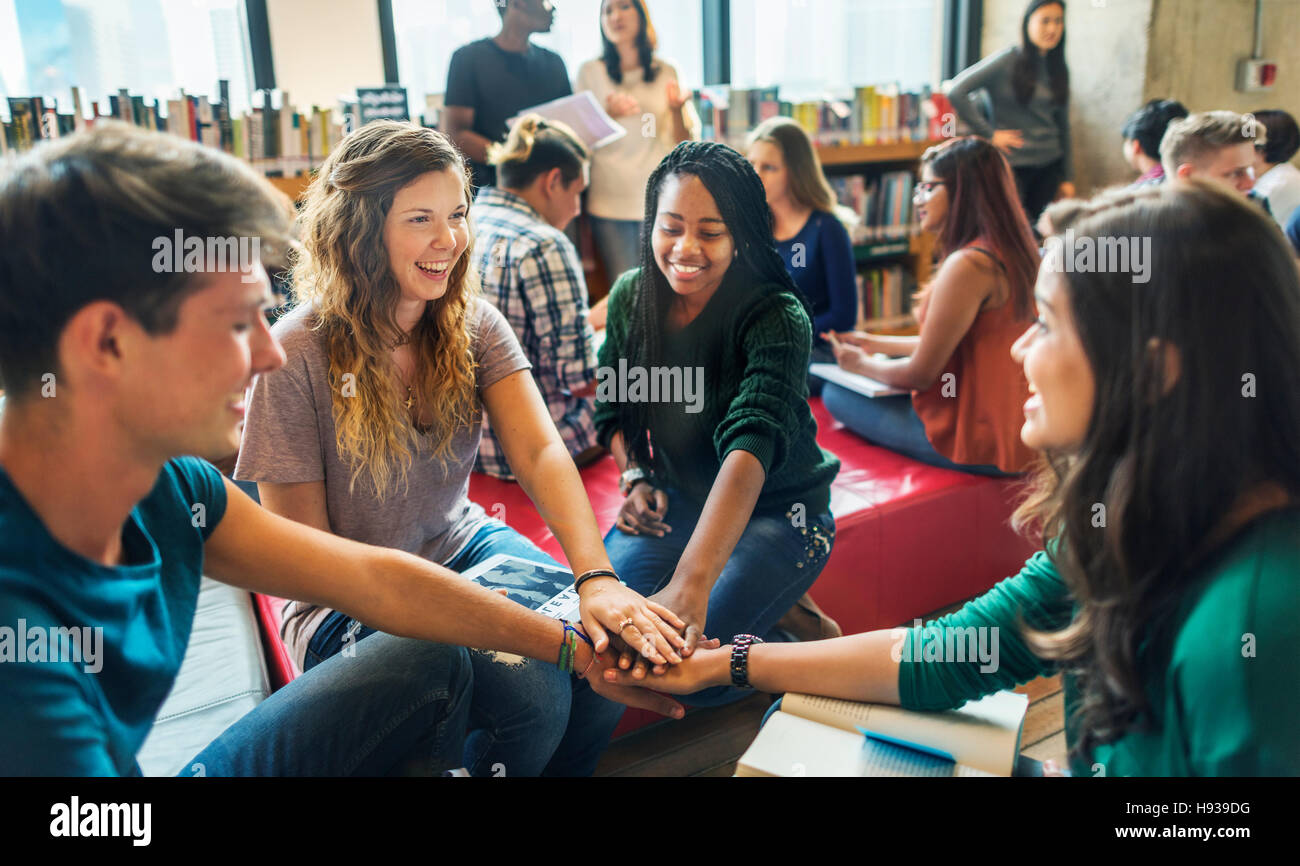 Educational Student Library Teamwork Concept Stock Photo - Alamy