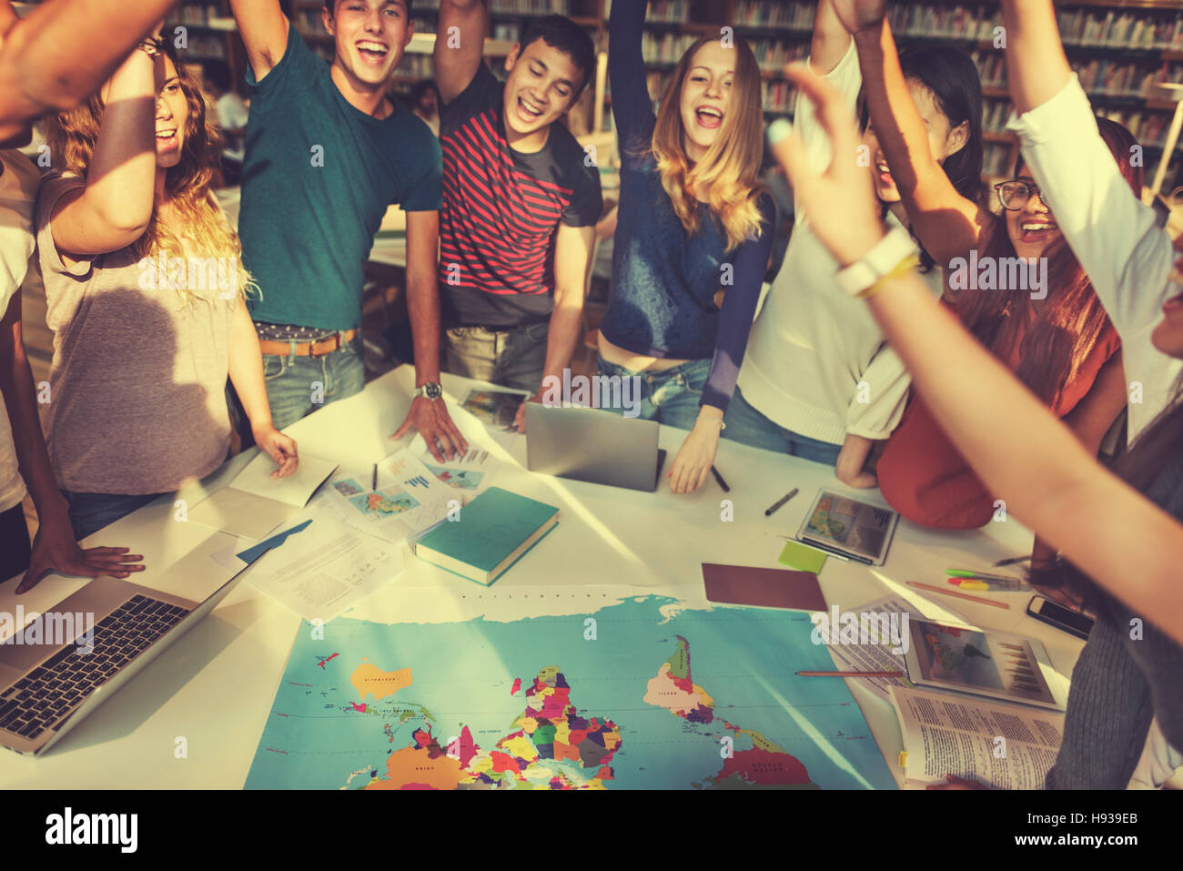 Classmate Celebrate Team Group Community Concept Stock Photo - Alamy