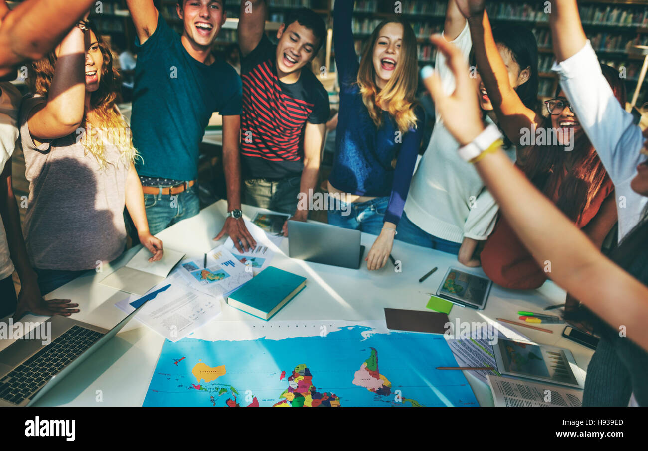 Classmate Celebrate Team Group Community Concept Stock Photo - Alamy