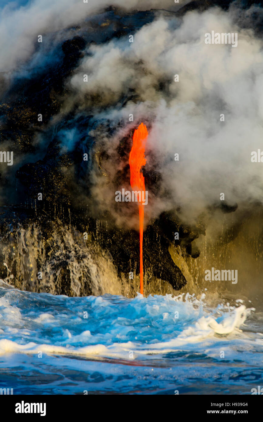 Lava Boat Tour, Kilauea Volcano, HVNP. Island of Hawaii, Hawaii Stock ...