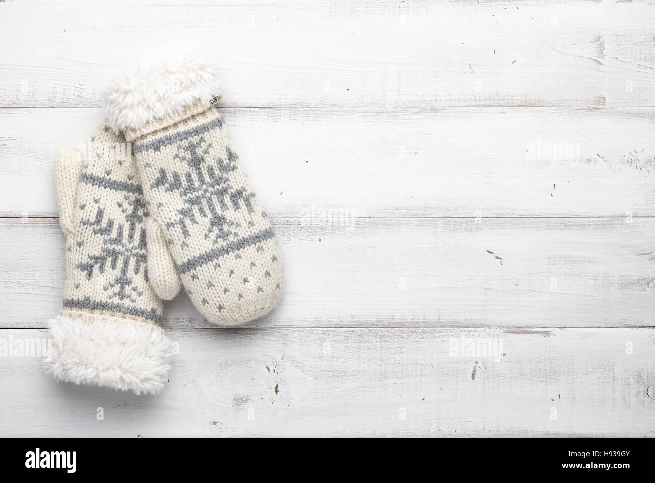 Winter background with mittens Stock Photo - Alamy
