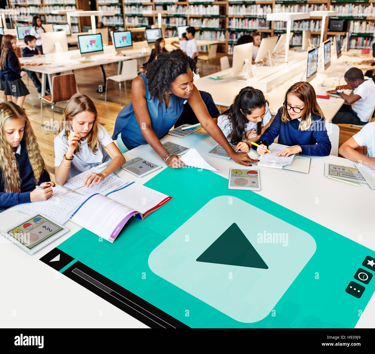Video Screen Multimedia Technology Education Graphic Concept Stock ...