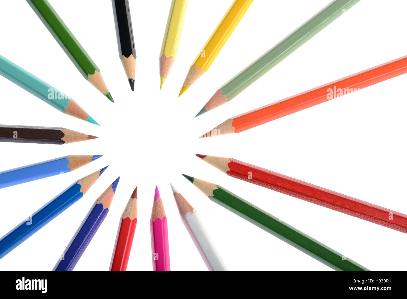 Colored crayons arranged in natural light Stock Photo - Alamy