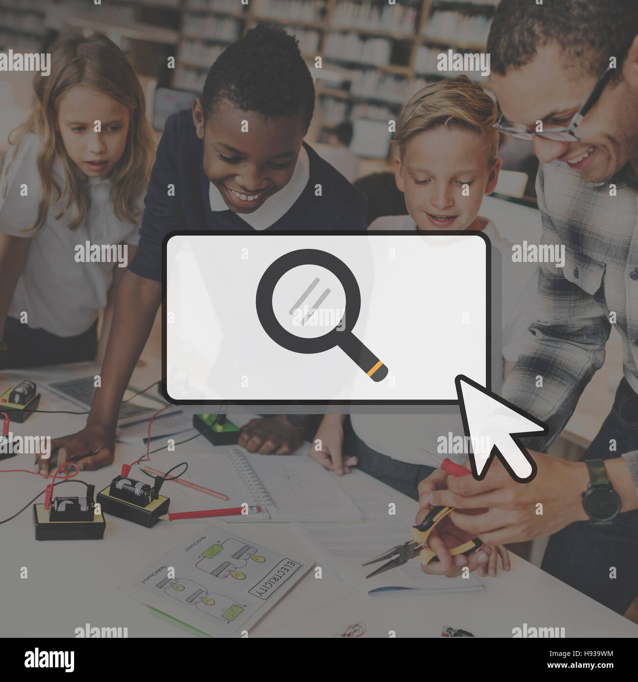 Search Discover Connection Exploration Inspect Concept Stock Photo - Alamy